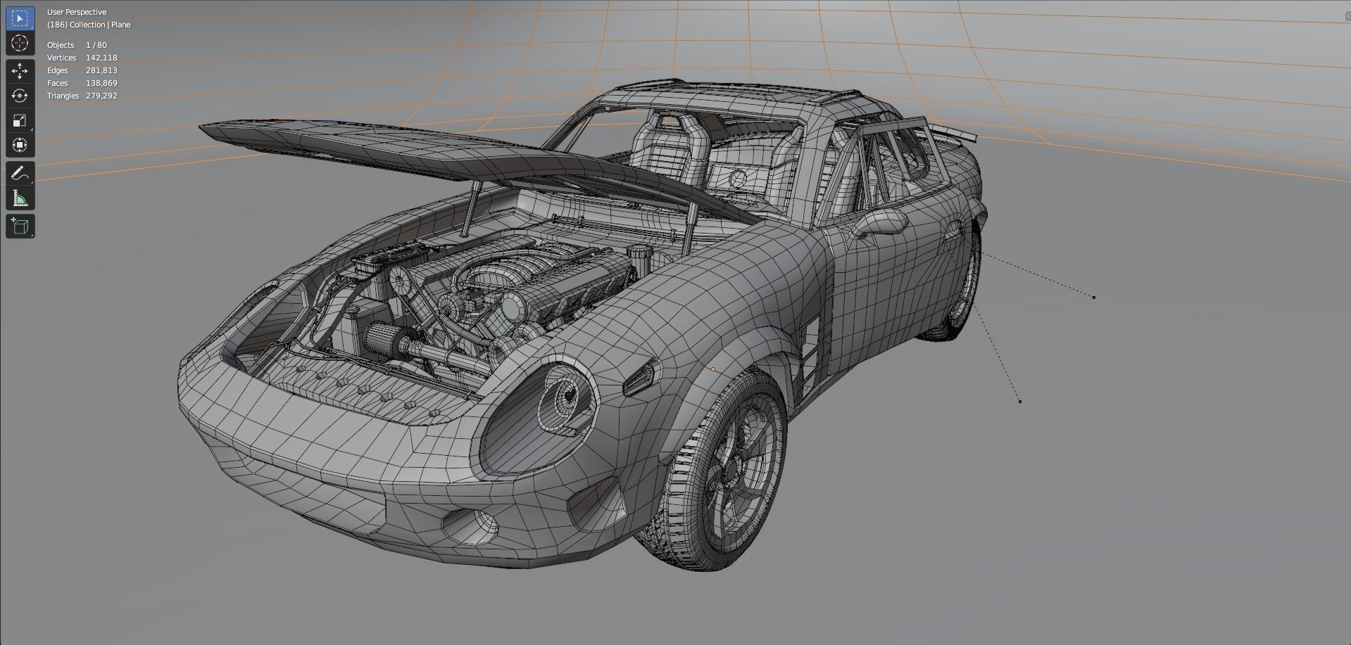 Miata italia body kit 3D model rigged | CGTrader