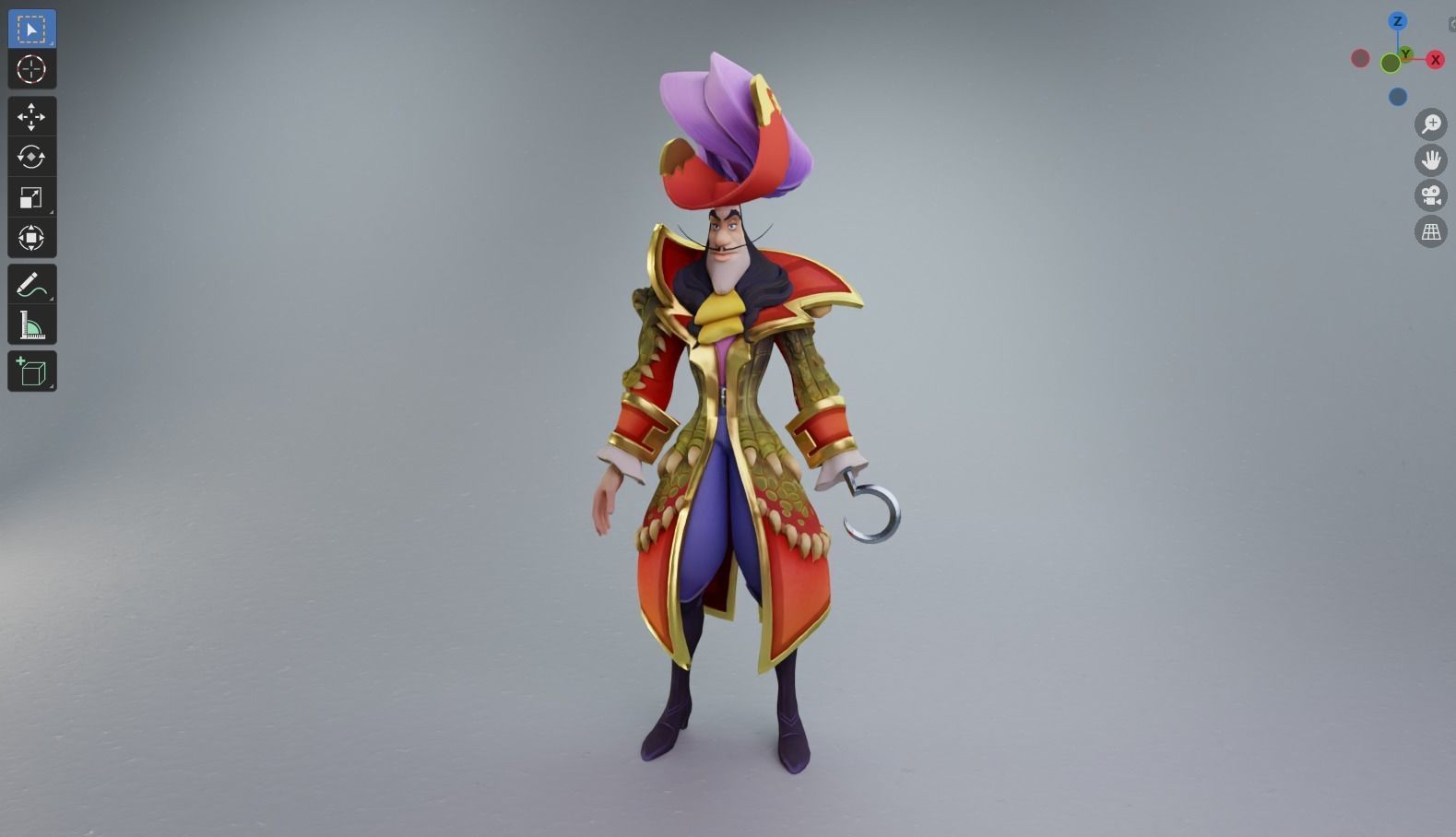 Captain Hook rigged 3D model rigged | CGTrader