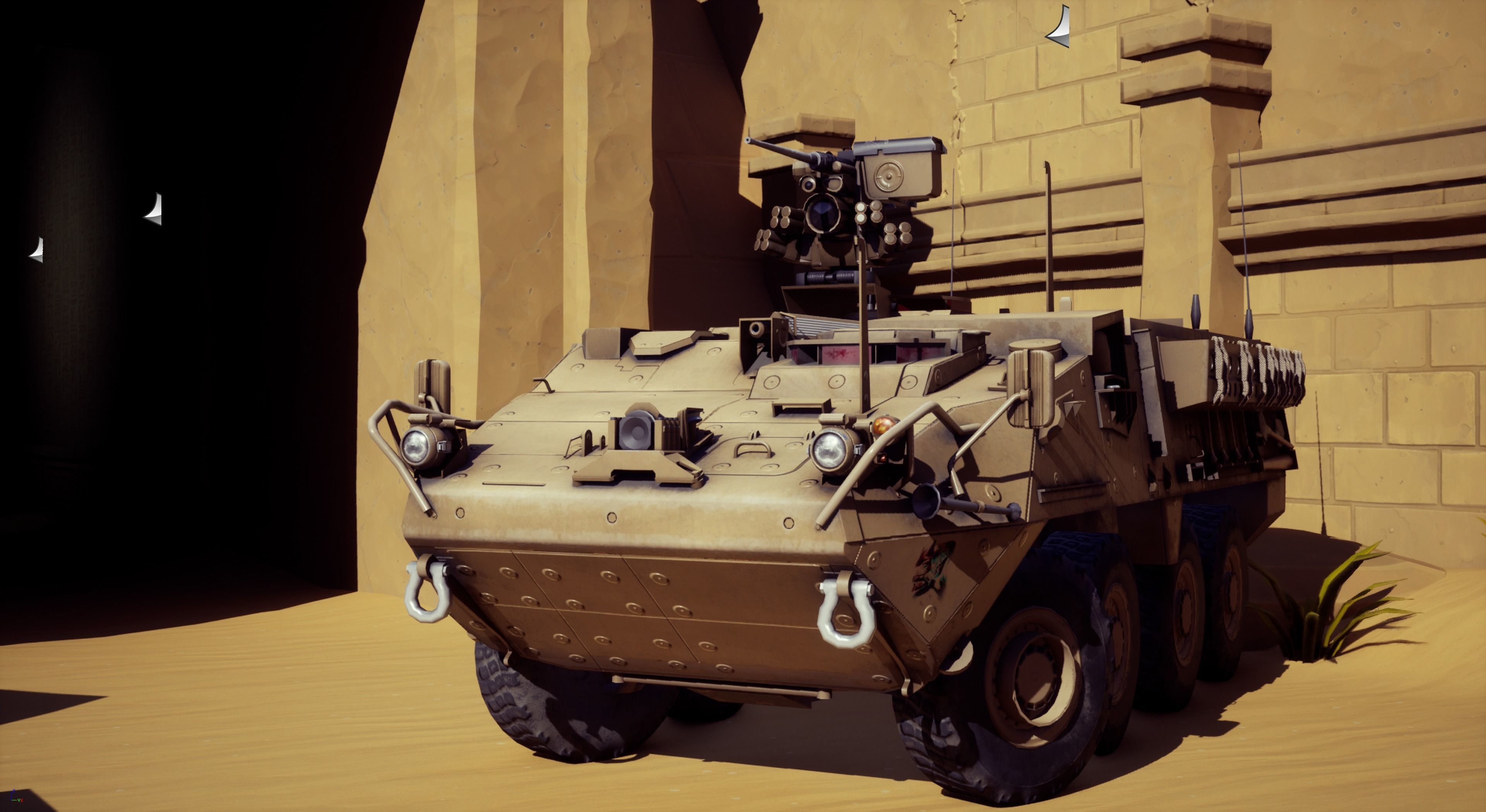 3D model M1126 stryker Mid poly 40k VR / AR / low-poly | CGTrader