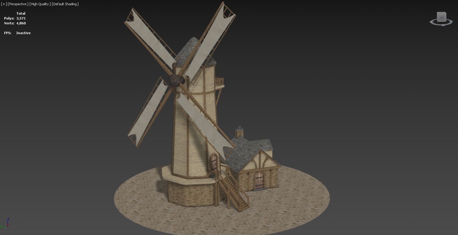 3D model Medieval Windmill VR / AR / low-poly | CGTrader
