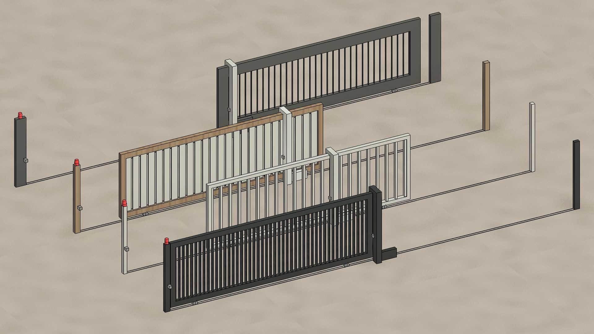 Automatic Sliding Gate 3D model | CGTrader