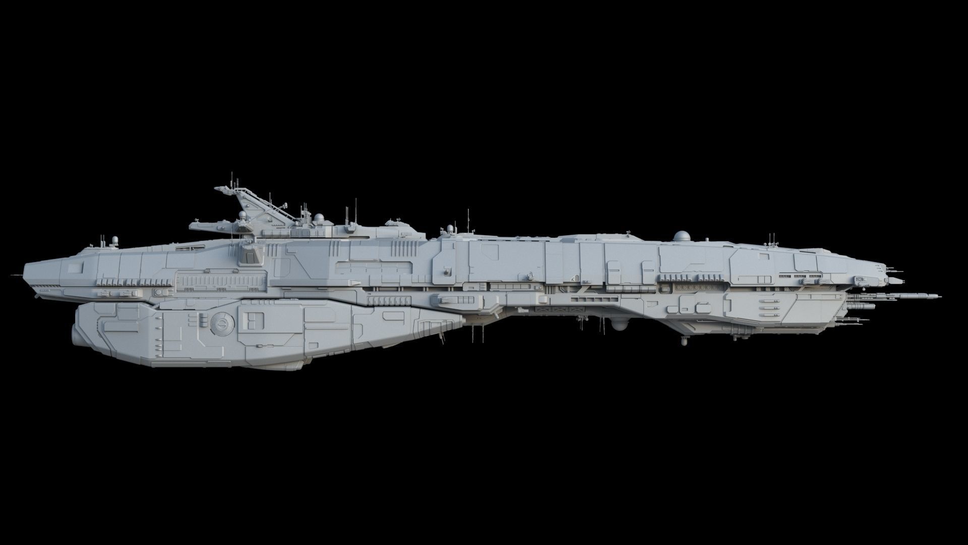 Spaceship - Command Ship 3D model | CGTrader