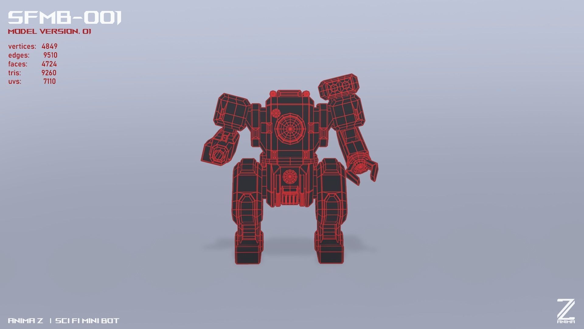 3D model Scifi Mini bot VR / AR / low-poly | CGTrader