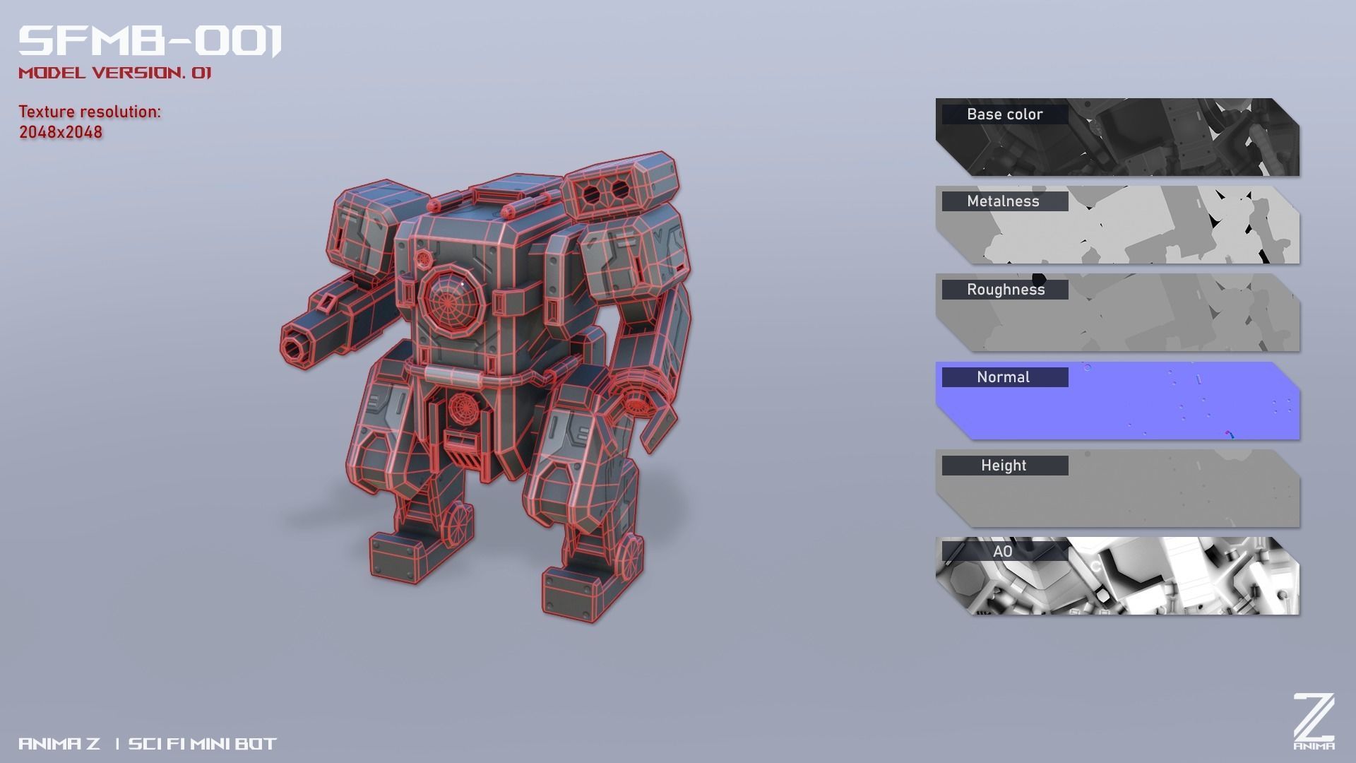 3D model Scifi Mini bot VR / AR / low-poly | CGTrader