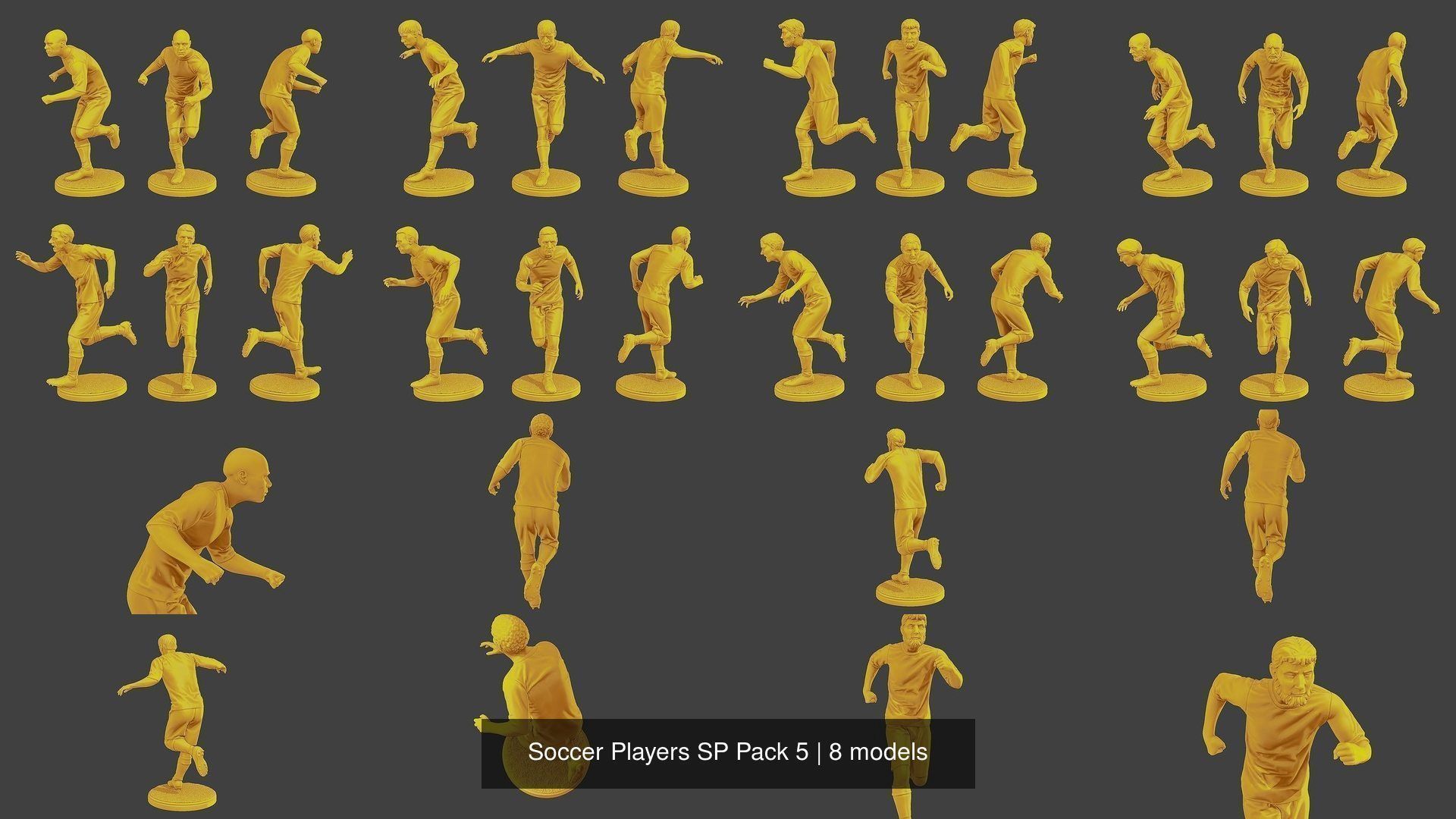 Soccer Players SP Pack 5 3D Model Collection | CGTrader