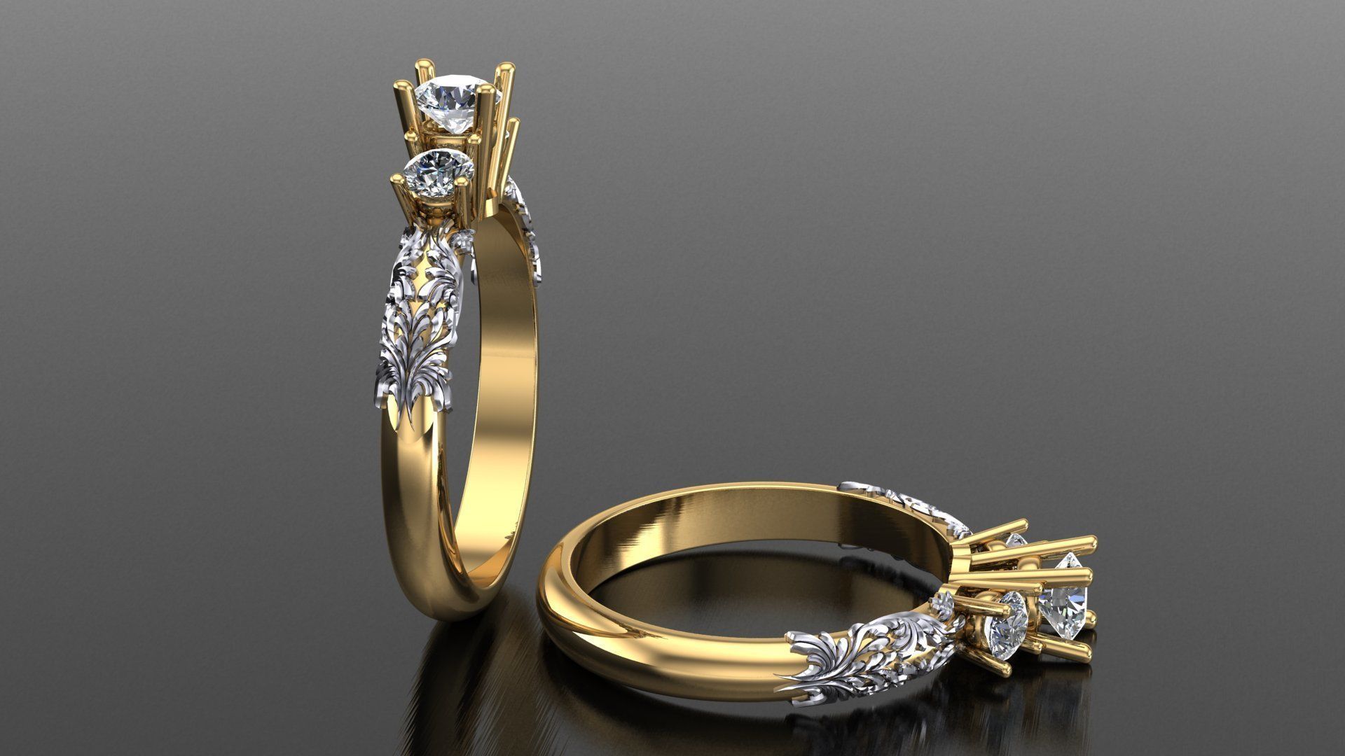Solitare Women Ring 3d cad file 3D model | CGTrader