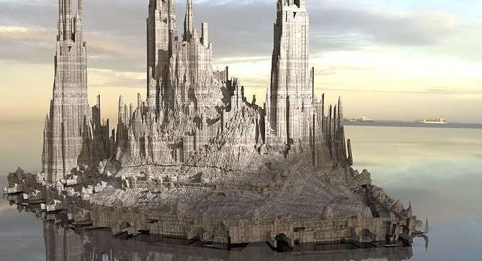 Desert Alien Monoliths Ruin mega structure 2 3D model | CGTrader