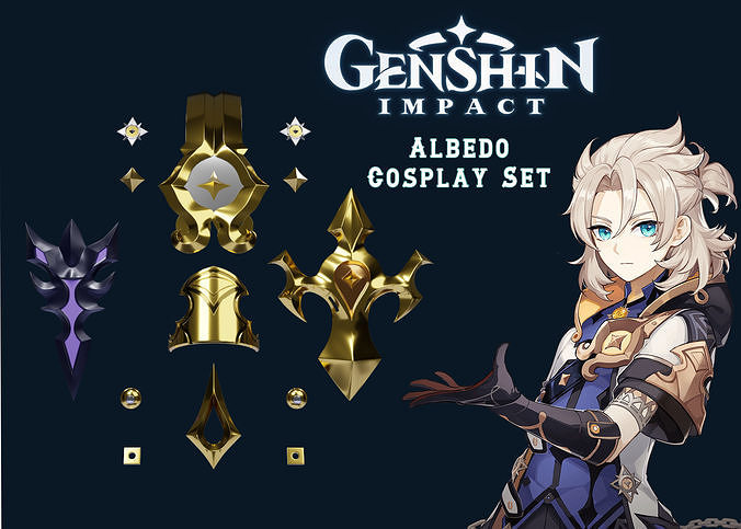 GENSHIN IMPACT ALBEDO COSPLAY SET 3D model 3D printable | CGTrader