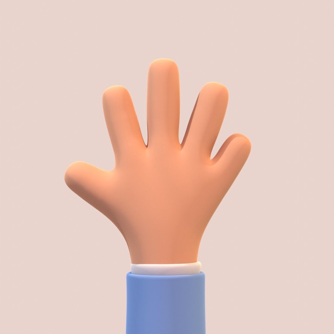 Cartoon Hand Rigged 3D model rigged | CGTrader