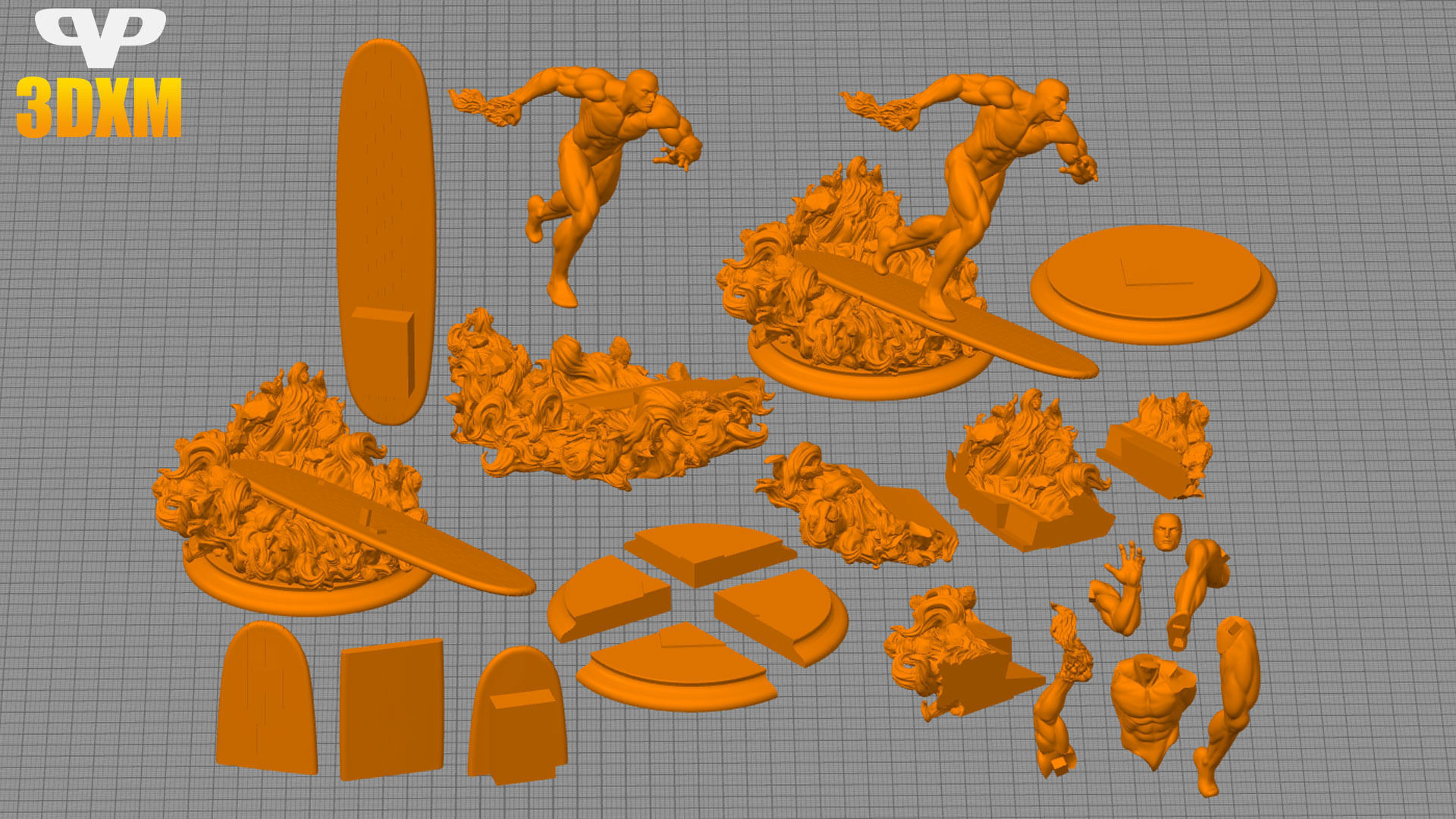 Silver Surfer STL for 3D Printing ChibiSTL 3DXM 3D model 3D printable ...