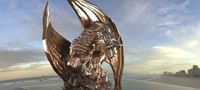 Dragon Monolith statue 3 3D model | CGTrader