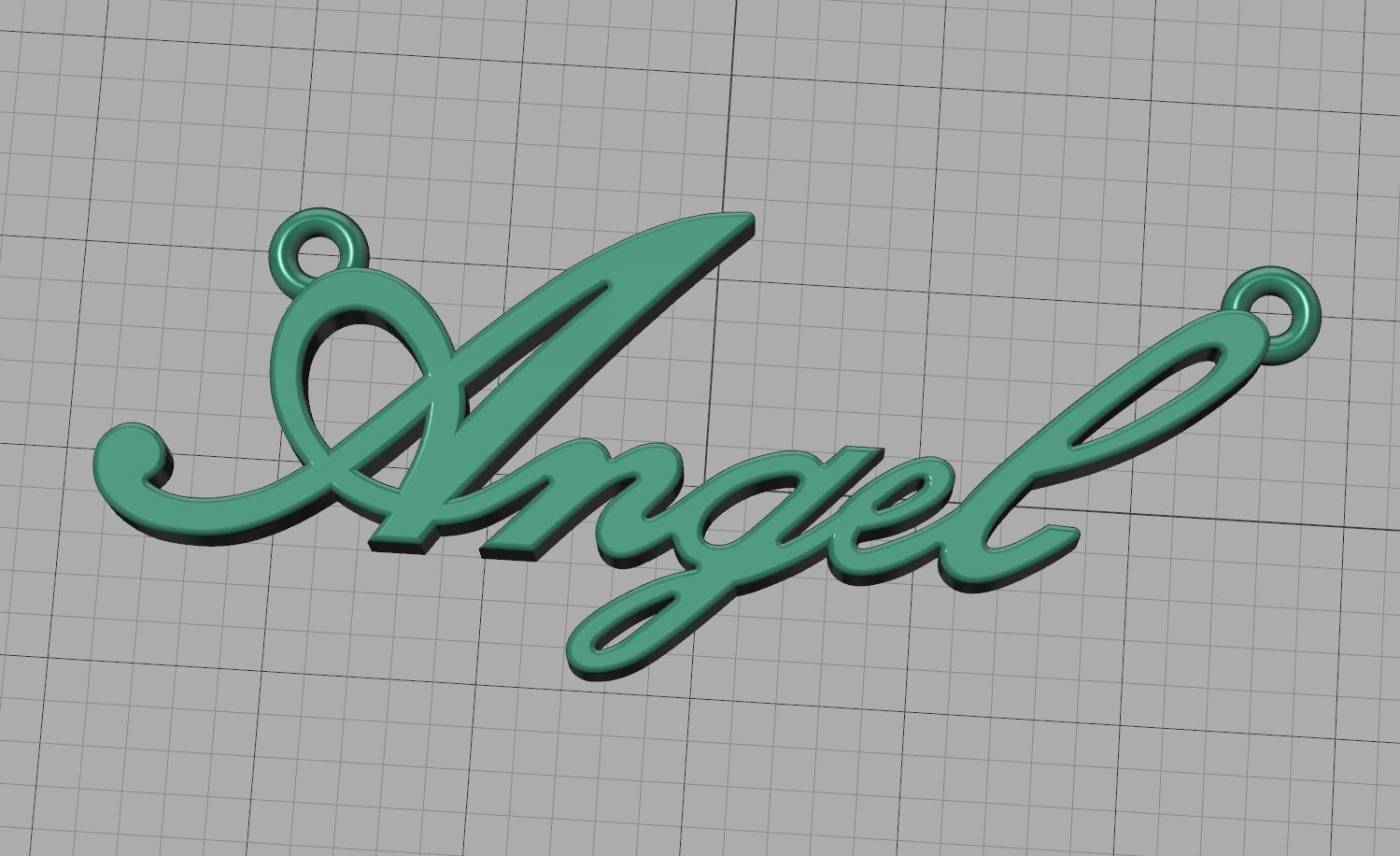 Angel Word Necklace 27mm wide Angel Inscription Necklace 3D model 3D ...