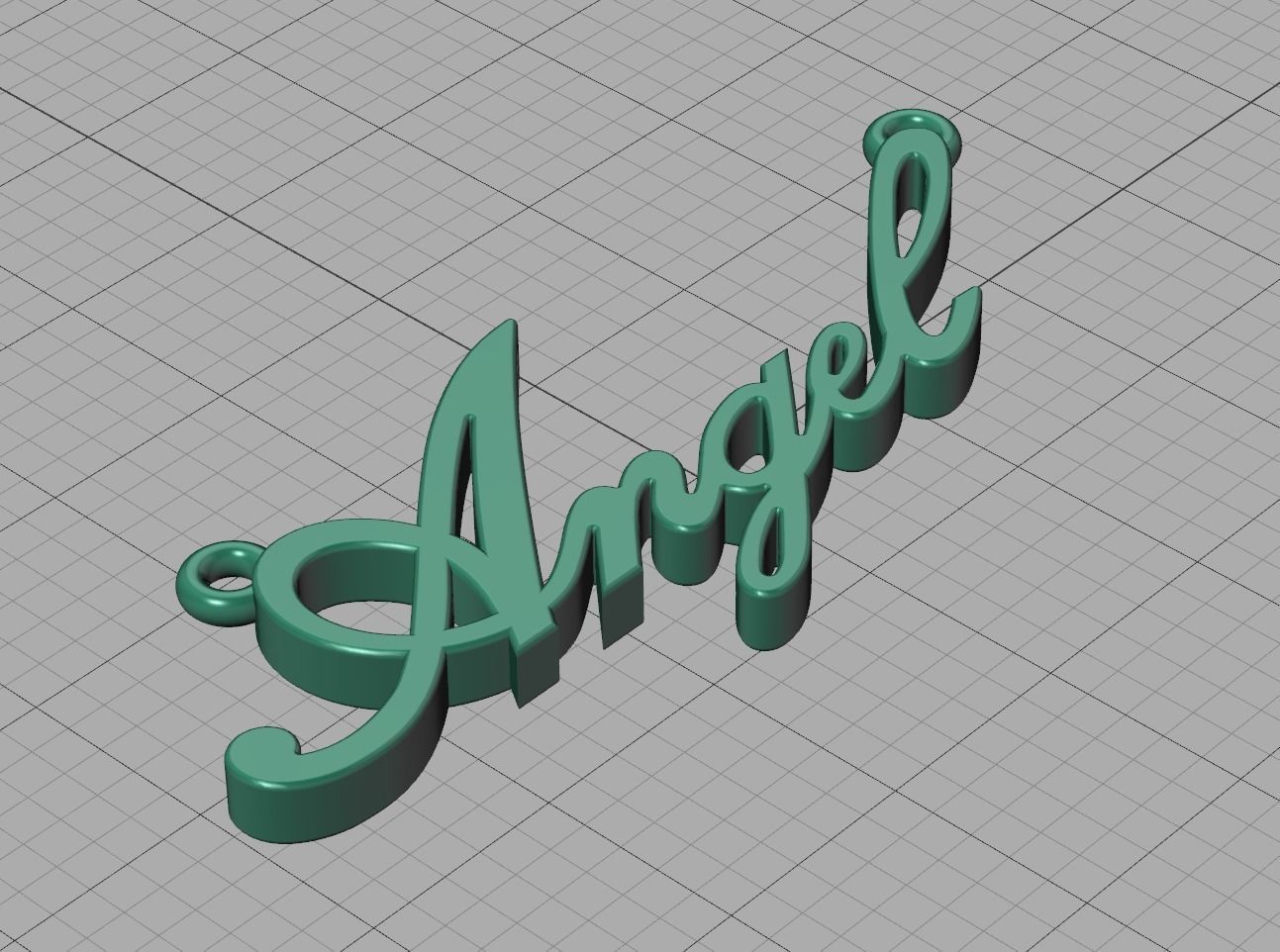 Angel Word Necklace 27mm wide Angel Inscription Necklace 3D model 3D ...
