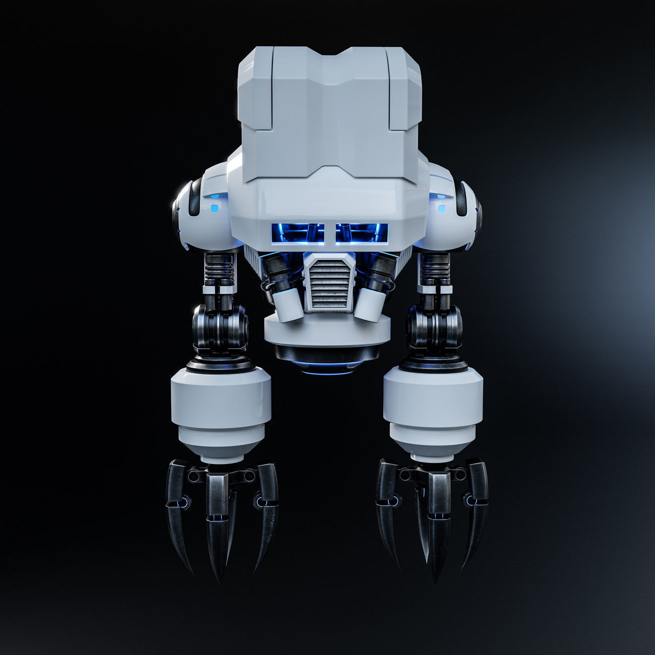 Cute Space Robot Rigged G-58 White 3D model rigged | CGTrader