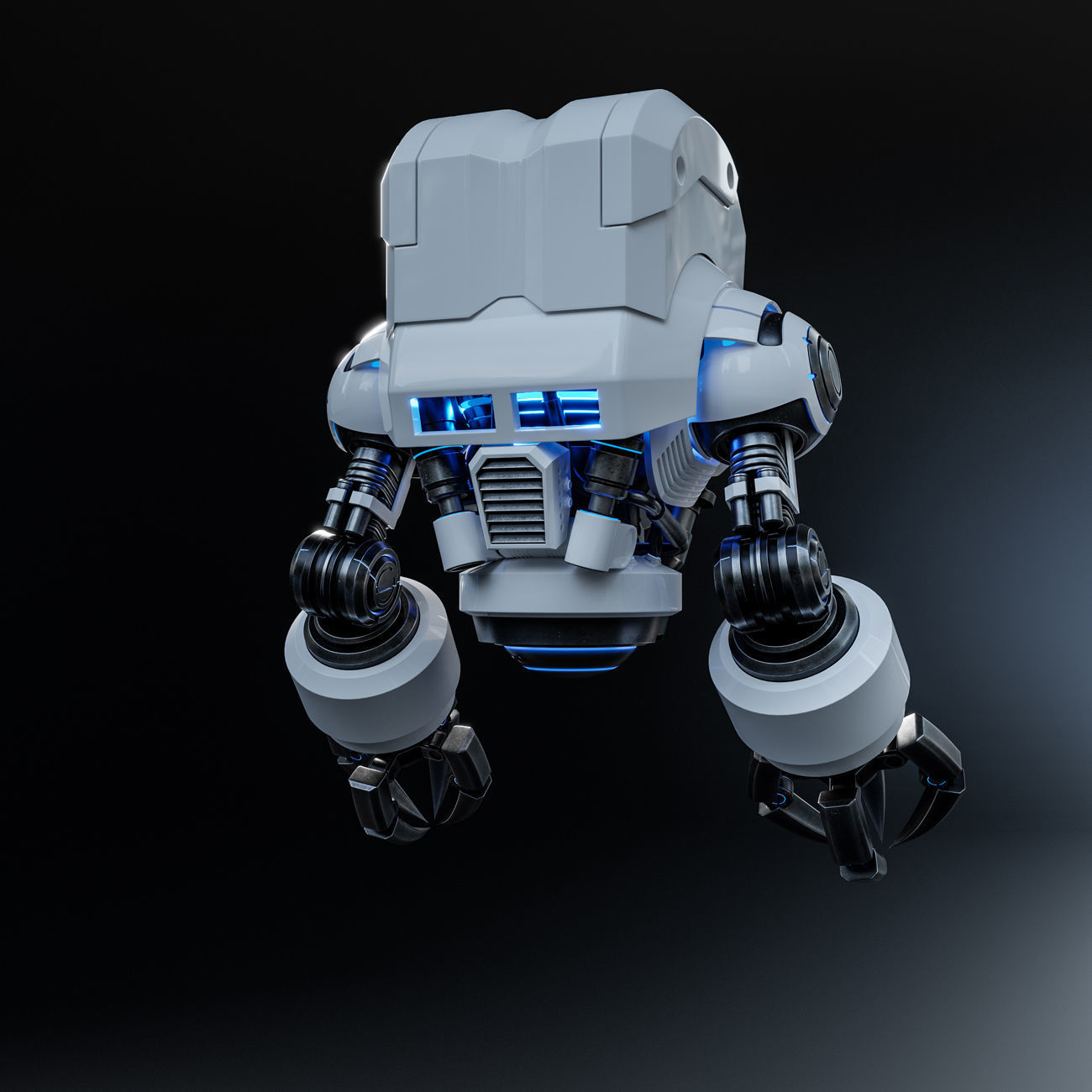 Cute Space Robot Rigged G-58 White 3D model rigged | CGTrader