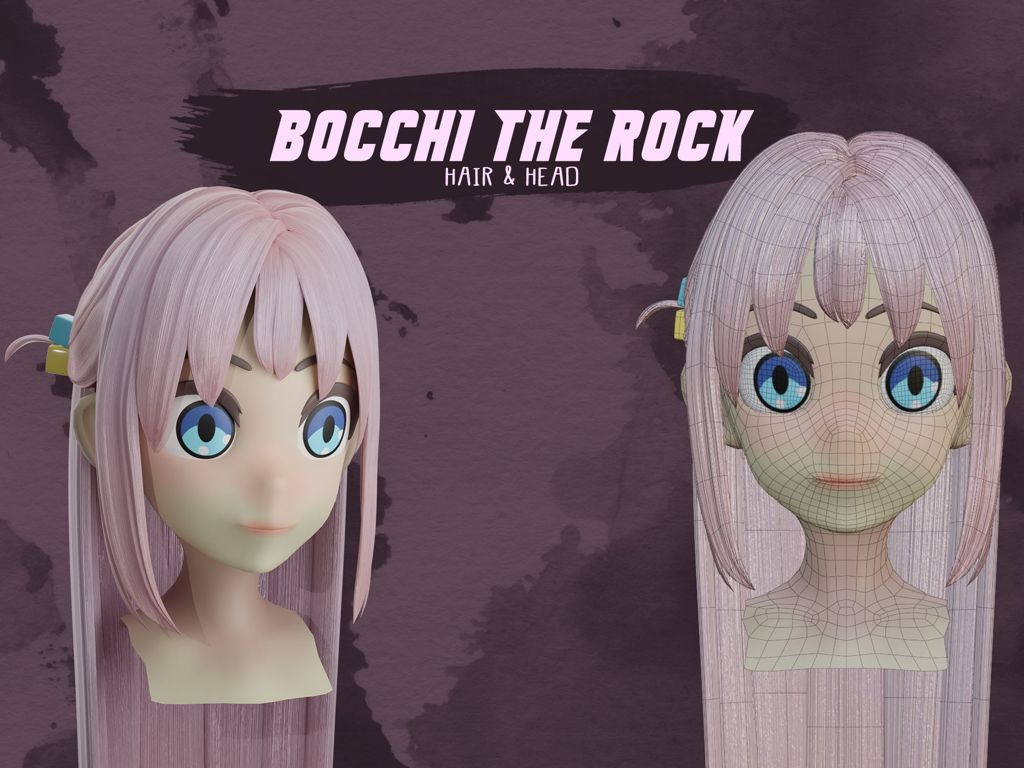 3D Character Hair Gotou Hitori Bocchi the rock 3D model | CGTrader