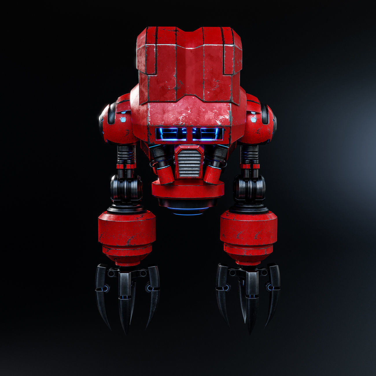 Cute Space Robot Rigged G-58 Red 3D model rigged | CGTrader