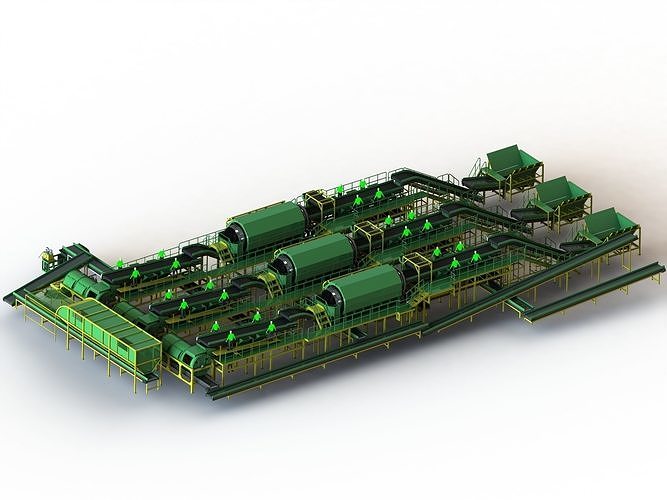 Sorting Plants for Municipal Solid Waste 3D model | CGTrader
