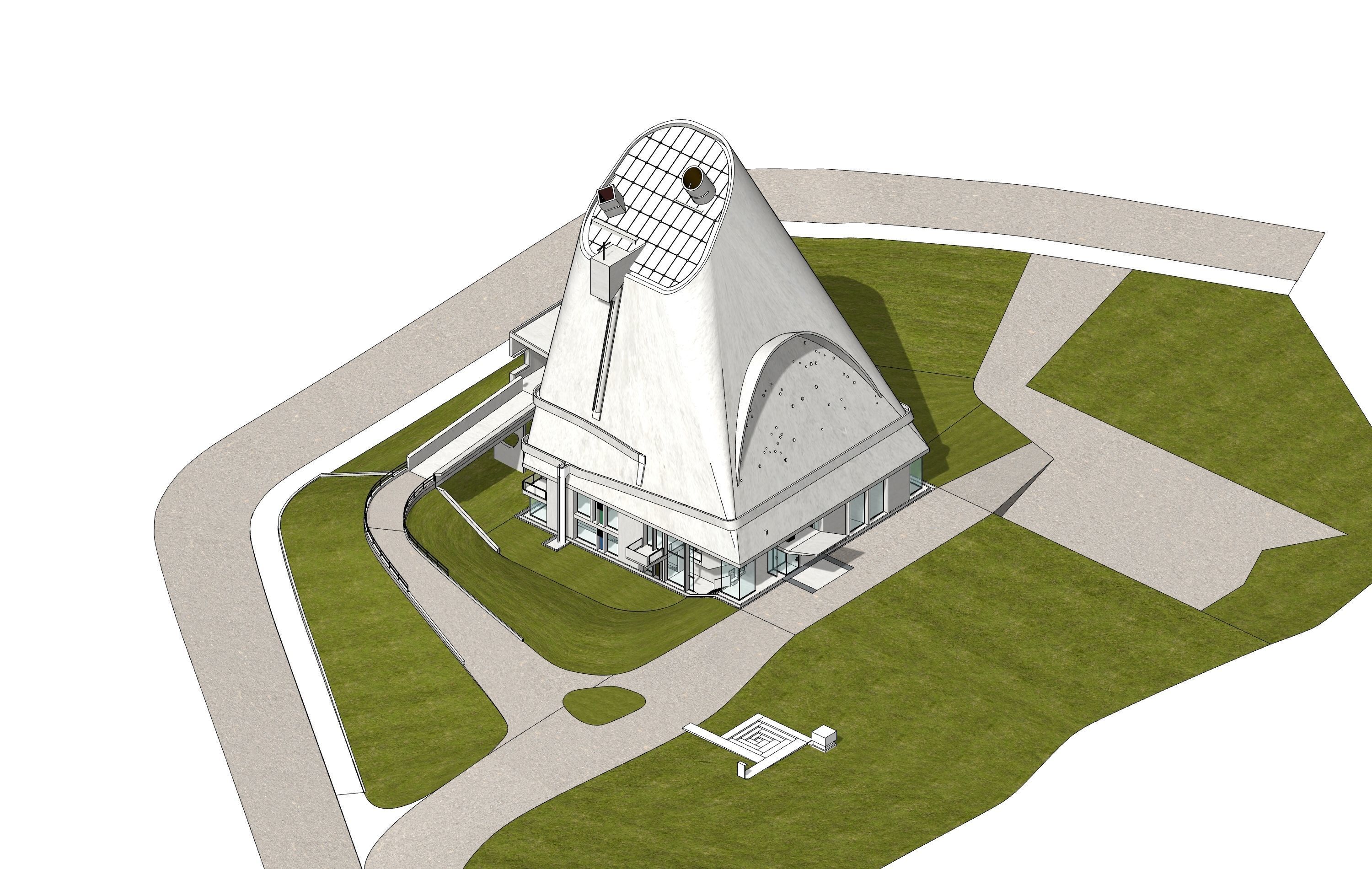 Saint-Pierre Firminy - Le Corbusier 3D model | CGTrader