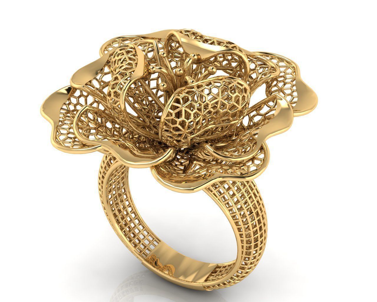 Net Design Jaali Ring 3D model 3D printable | CGTrader
