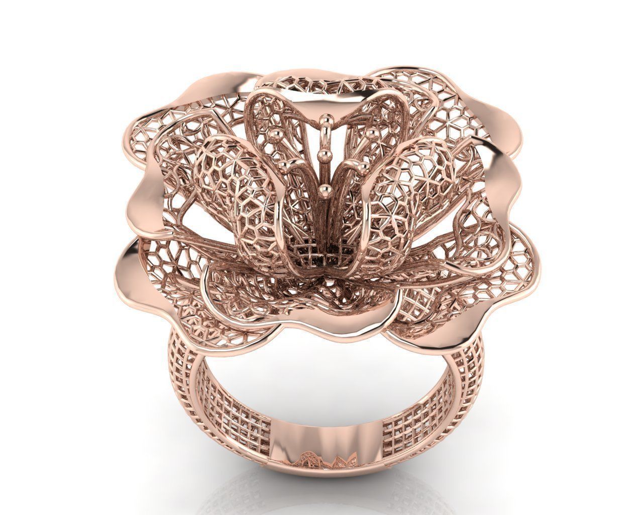 Net Design Jaali Ring 3D model 3D printable | CGTrader