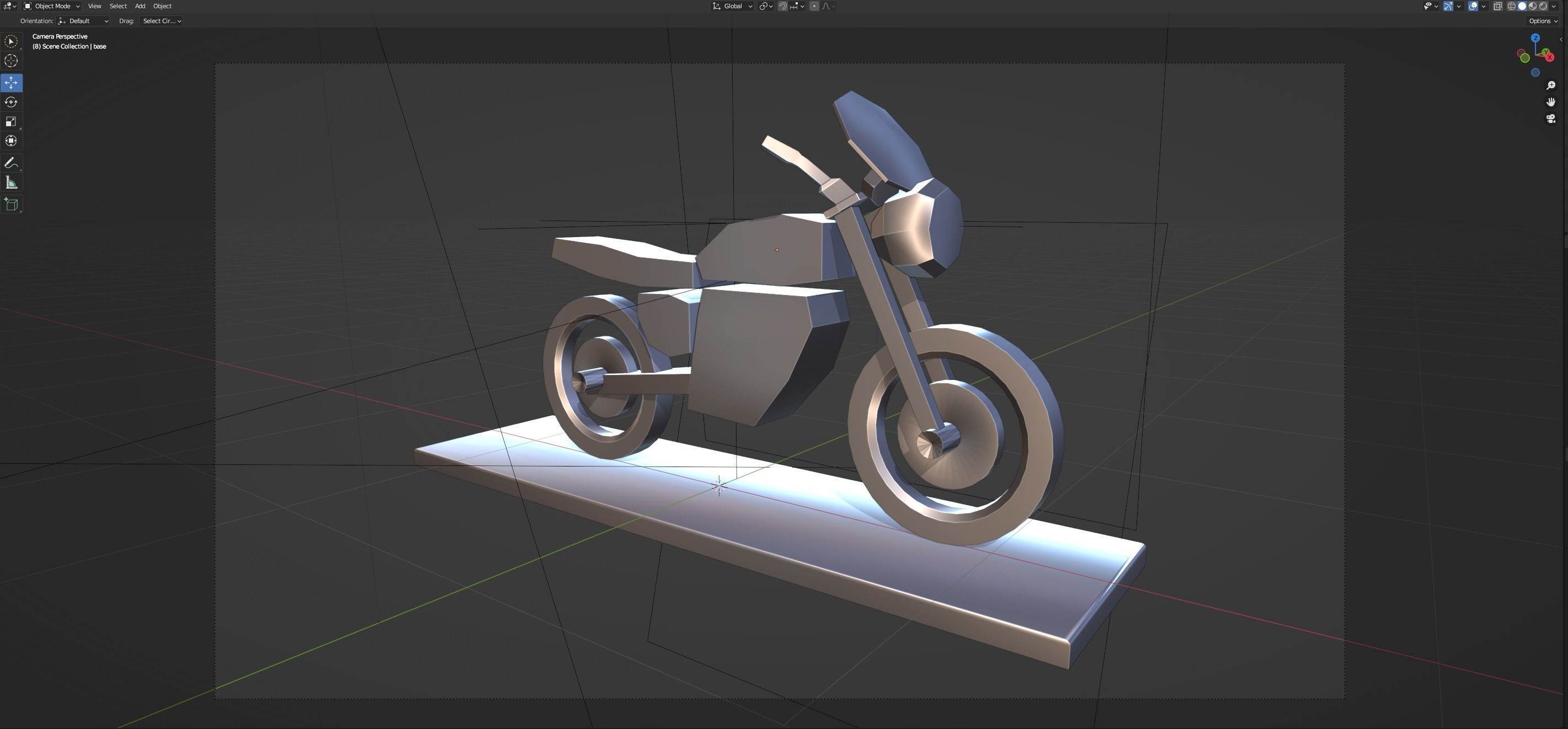 motorcycle prototype 3D model in Blender Low-poly 3D model 3D model ...