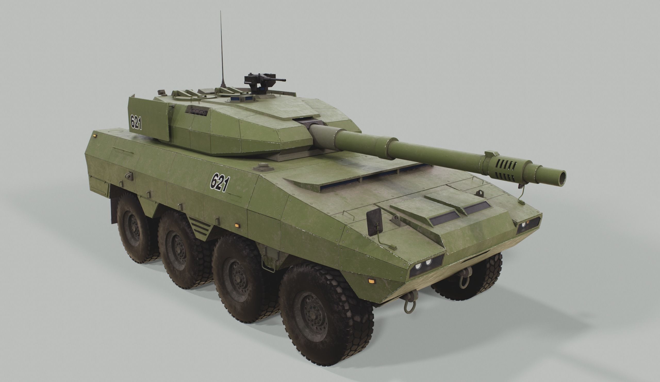 3D model Combat wheeled armored car concept PBR Low-poly Game-ready VR ...