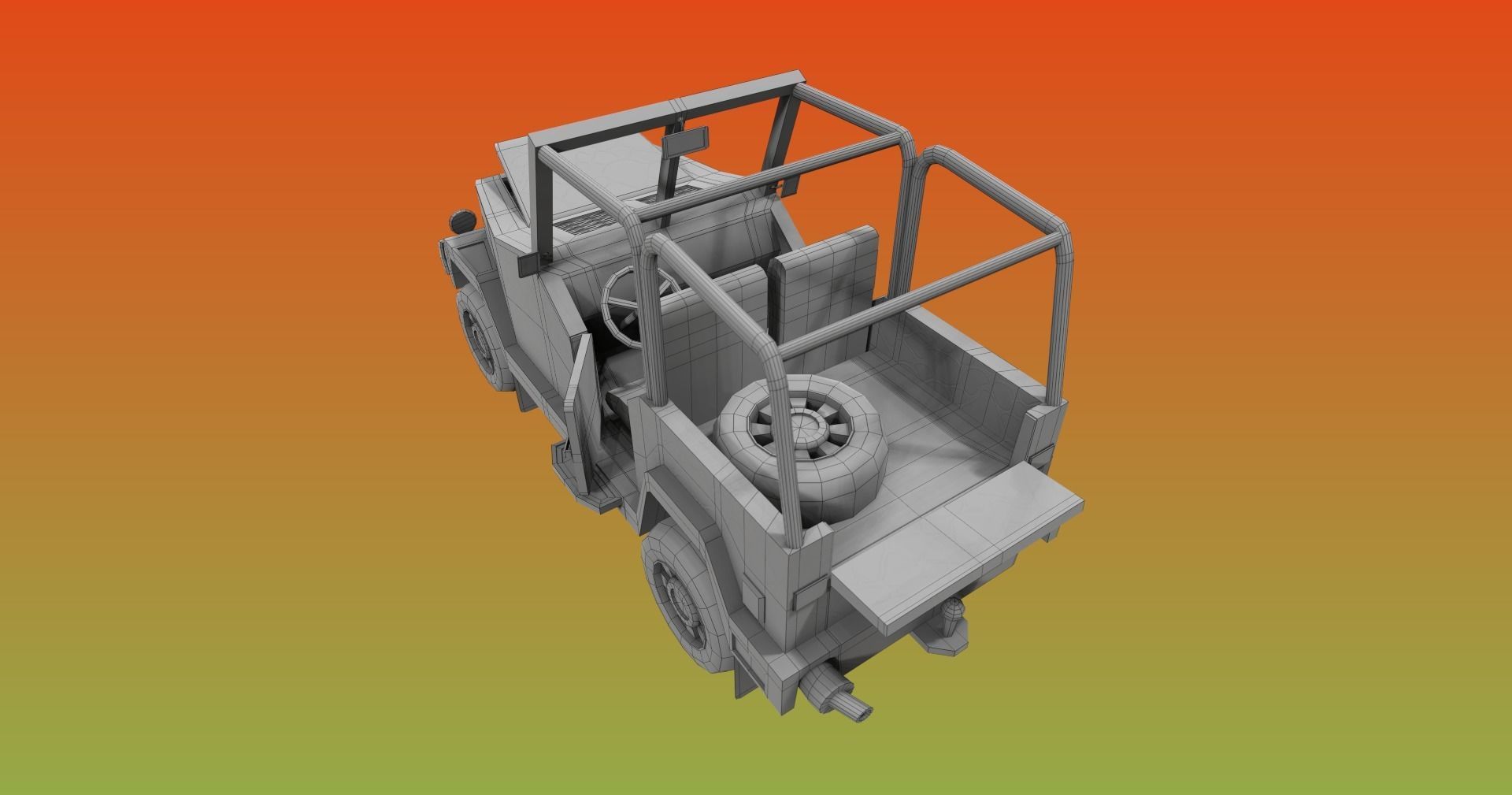 3D model Safari Jeep Game asset VR / AR / low-poly | CGTrader