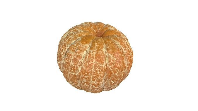 3D model Orange without peel with low and high poly VR / AR / low-poly ...