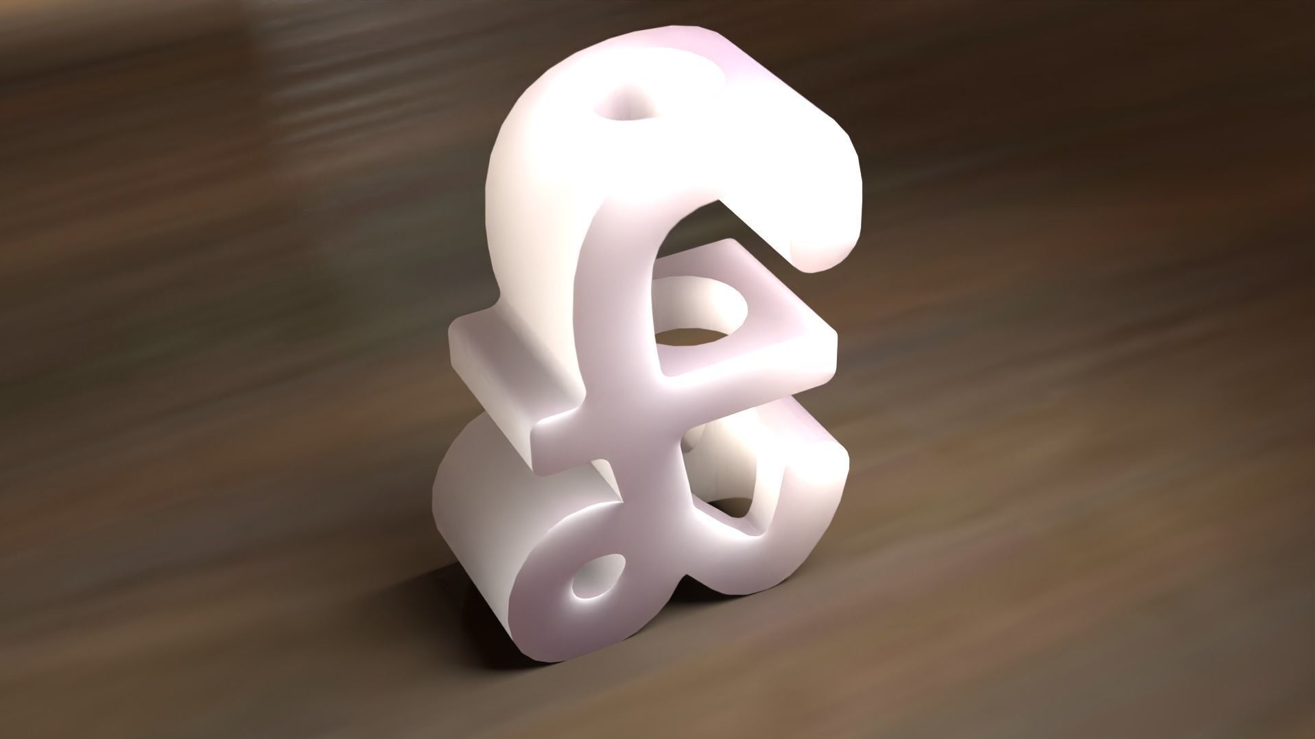 Pound sterling sign straw topper stl 3d print file files 3D model 3D ...