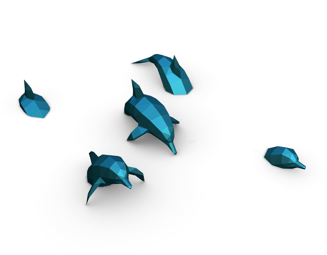 dolphins 3D model 3D printable | CGTrader