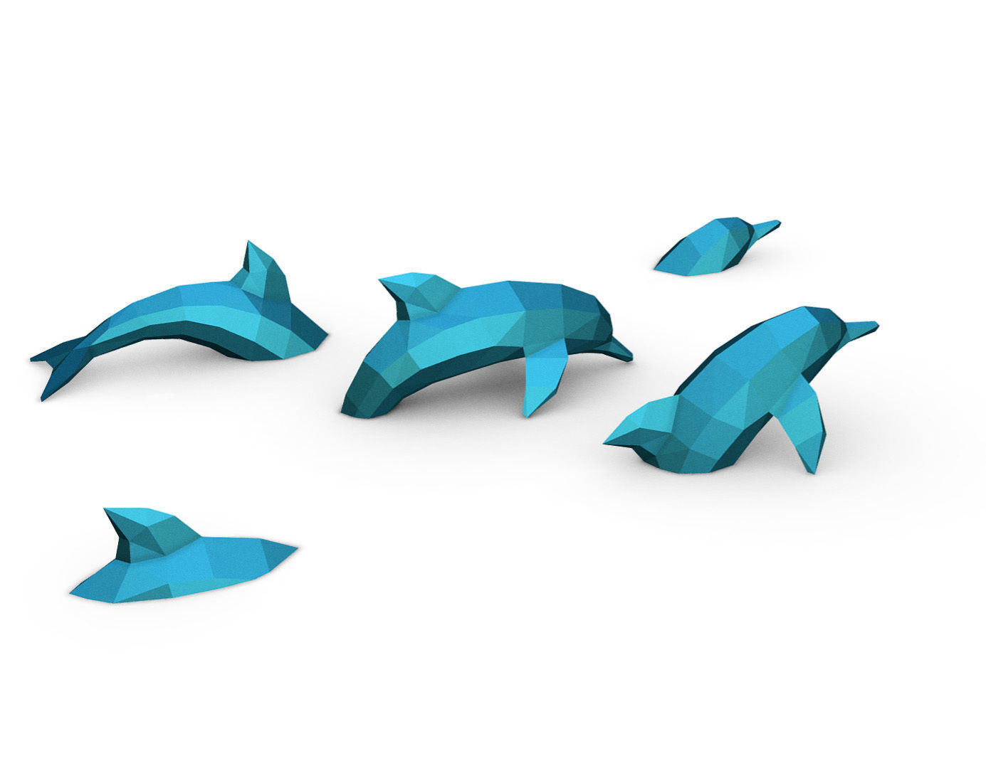 dolphins 3D model 3D printable | CGTrader