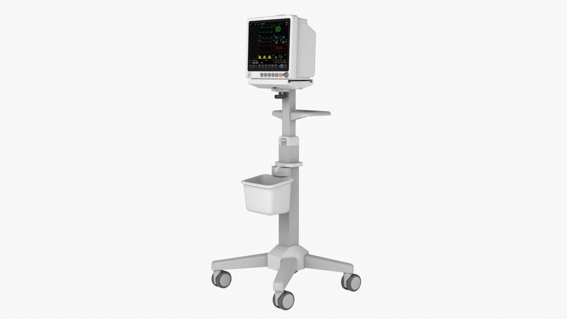 Patient Monitor Roll Stand 3D model | CGTrader