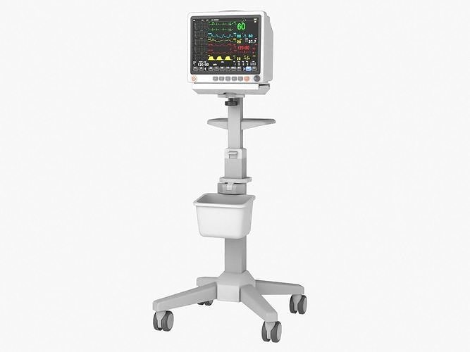 Patient Monitor Roll Stand 3D model | CGTrader