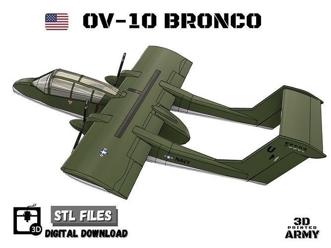 OV-10 Bronco -3D printed scalemodel - 1-40e scale -STL files 3D model ...