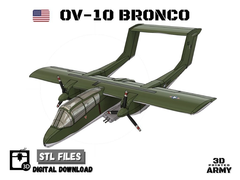 OV-10 Bronco -3D printed scalemodel - 1-40e scale -STL files 3D model ...