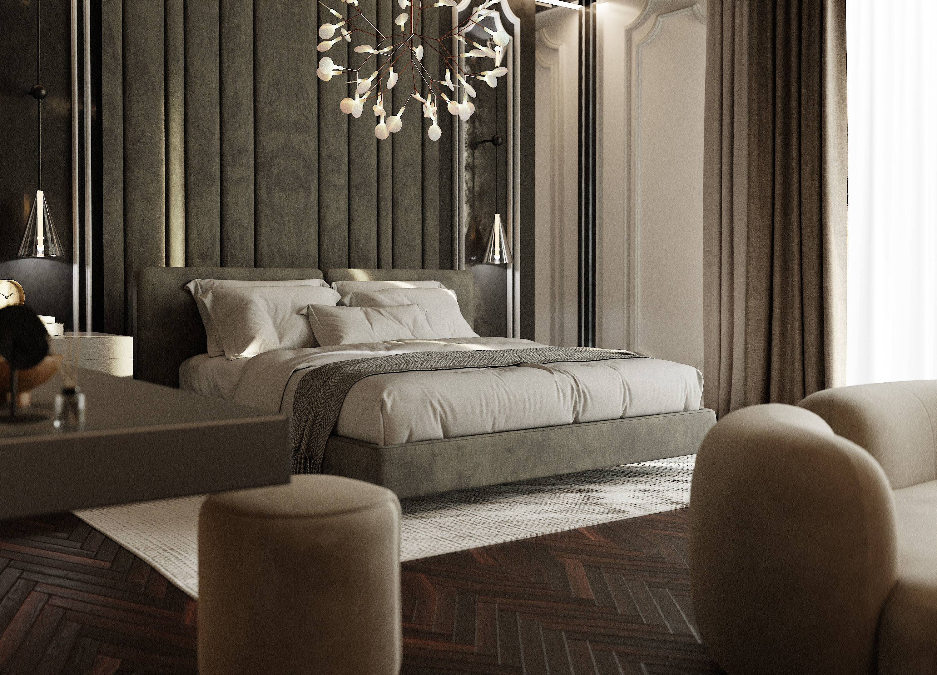 Photorealistic Interior Bedroom Scene In Native Blend File 3D model ...