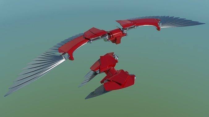 Animated Robot Wings 3D model animated rigged | CGTrader
