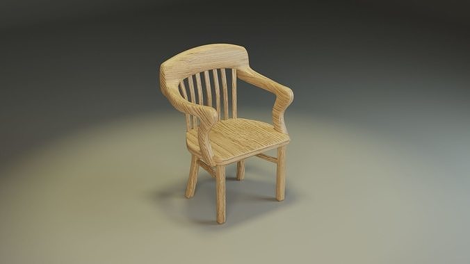 3D model Wooden Chair Old Vintage VR / AR / low-poly | CGTrader