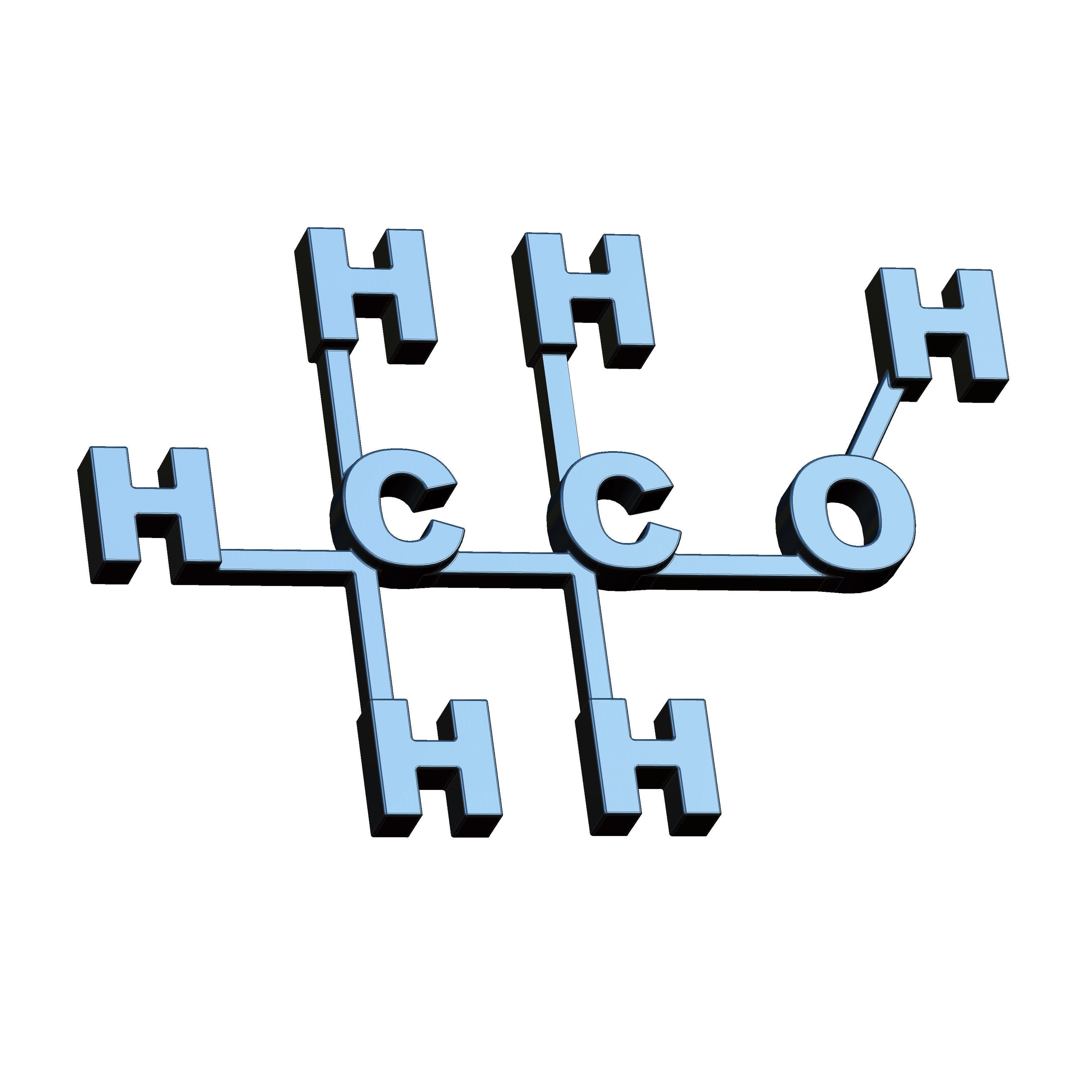 Alcohol molecule wall art vodka bar decor 3D model 3D printable | CGTrader