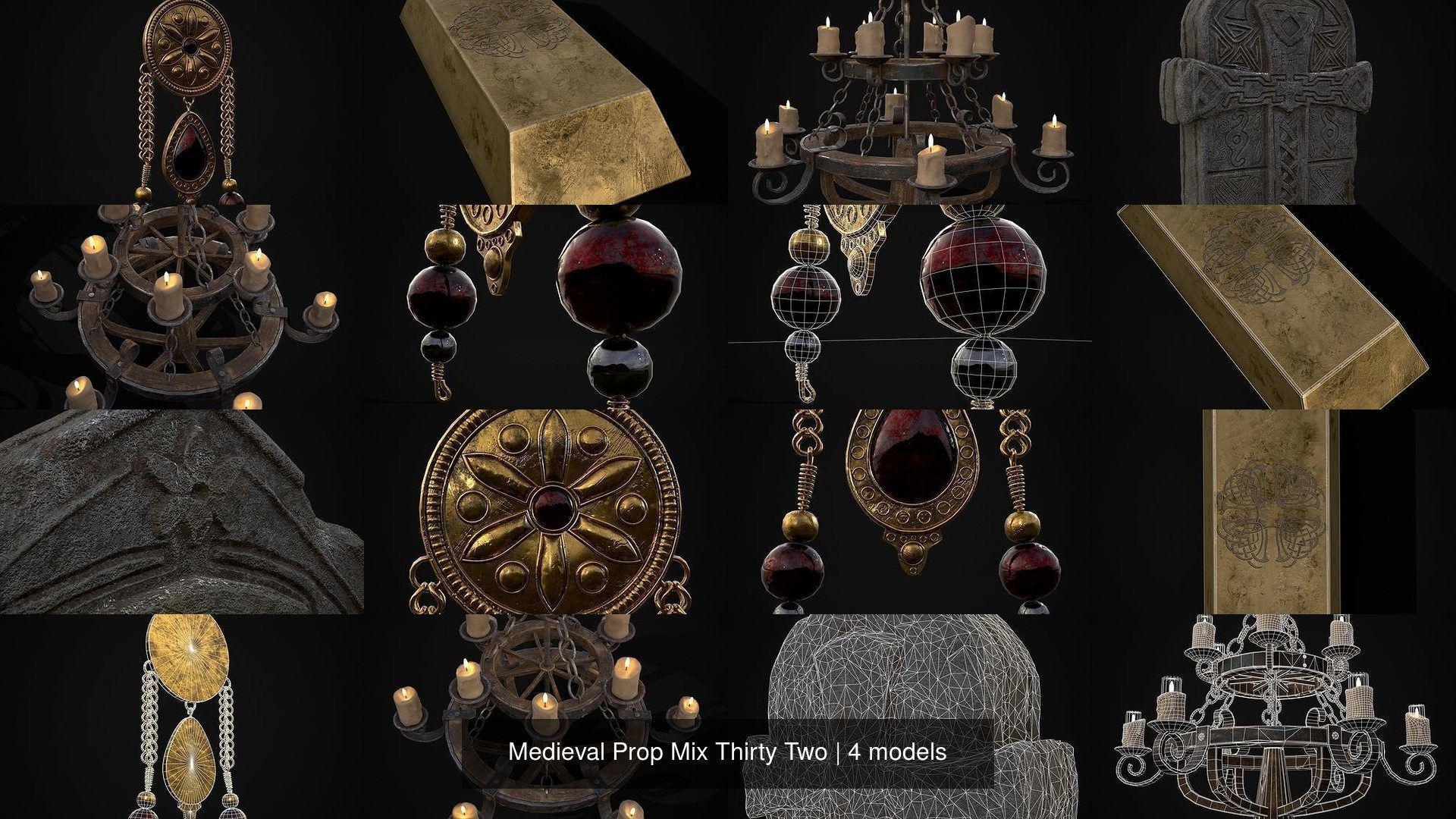3D Model Collection Medieval Prop Mix Thirty Two VR / AR / low-poly | CGTrader
