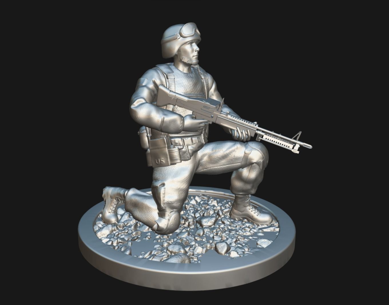 75th Ranger Crouching - US Army 3D model 3D printable | CGTrader