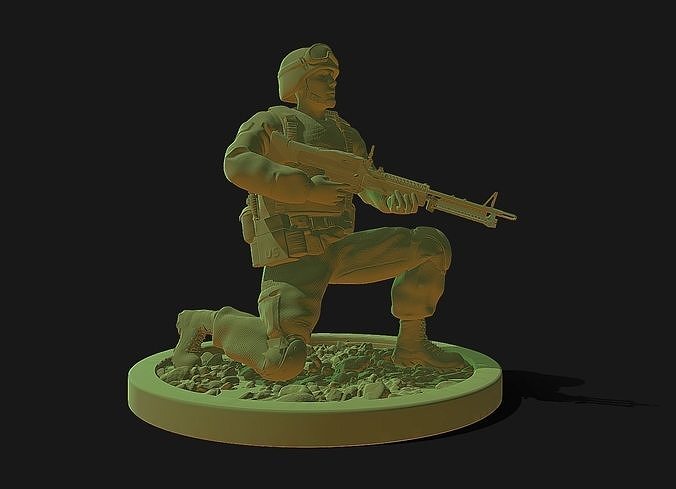75th Ranger Crouching - US Army 3D model 3D printable | CGTrader