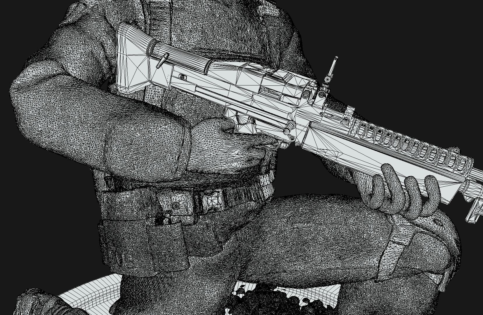 75th Ranger Crouching - US Army 3D model 3D printable | CGTrader