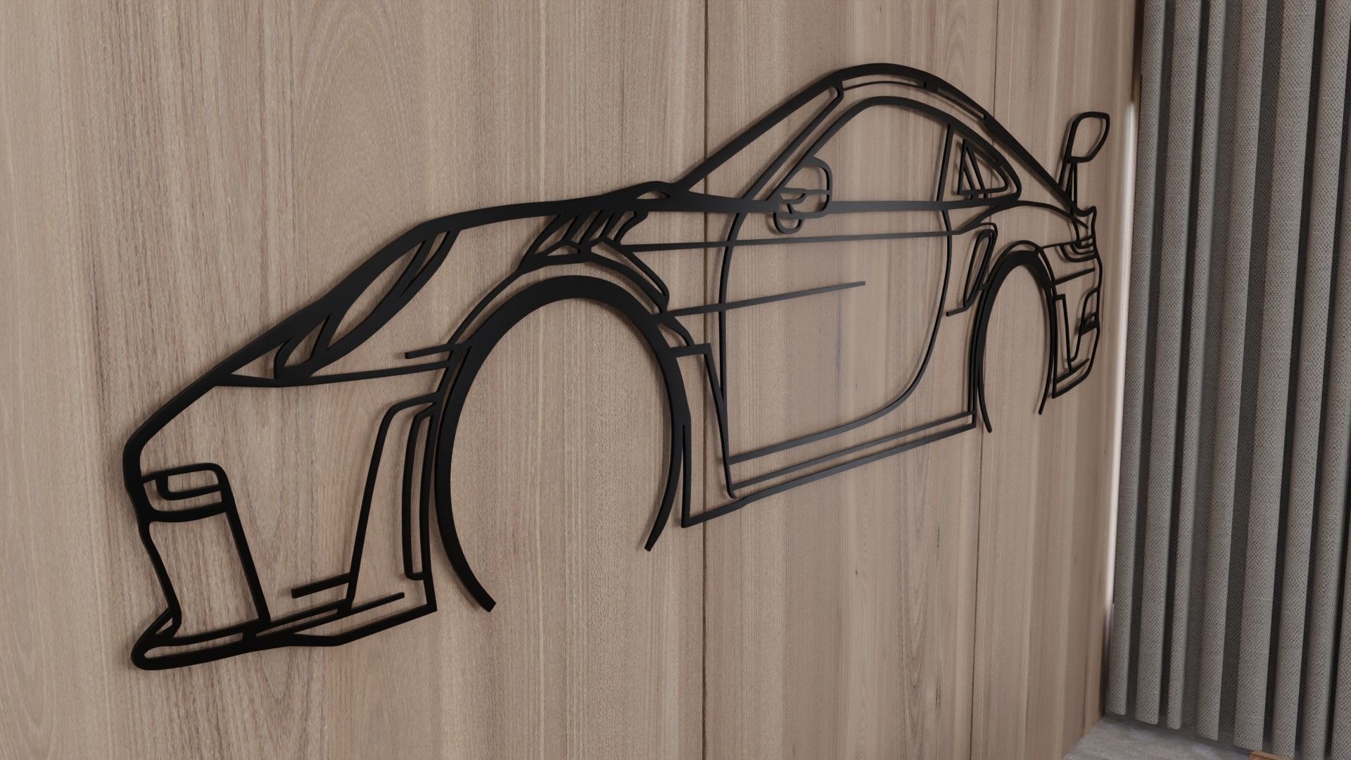 3D model Metal wall art car silhouette VR / AR / low-poly | CGTrader