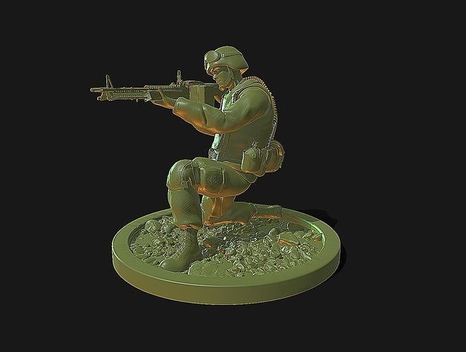 75th Ranger Crouching Aiming - US Army 3D model 3D printable | CGTrader
