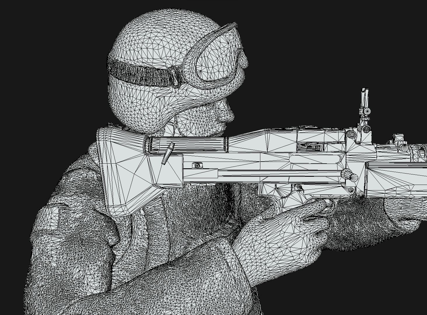 75th Ranger Crouching Aiming - US Army 3D model 3D printable | CGTrader