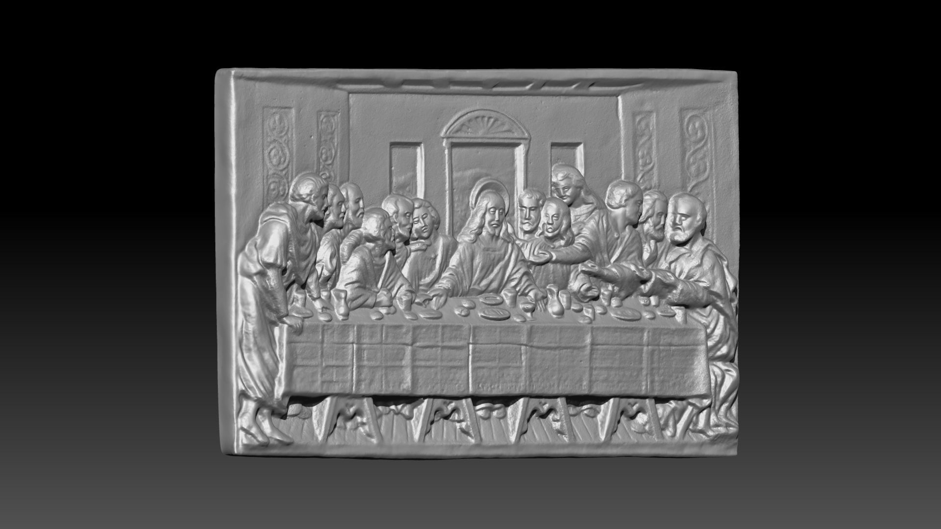 Last Supper Bas-Relief 3D model 3D printable | CGTrader