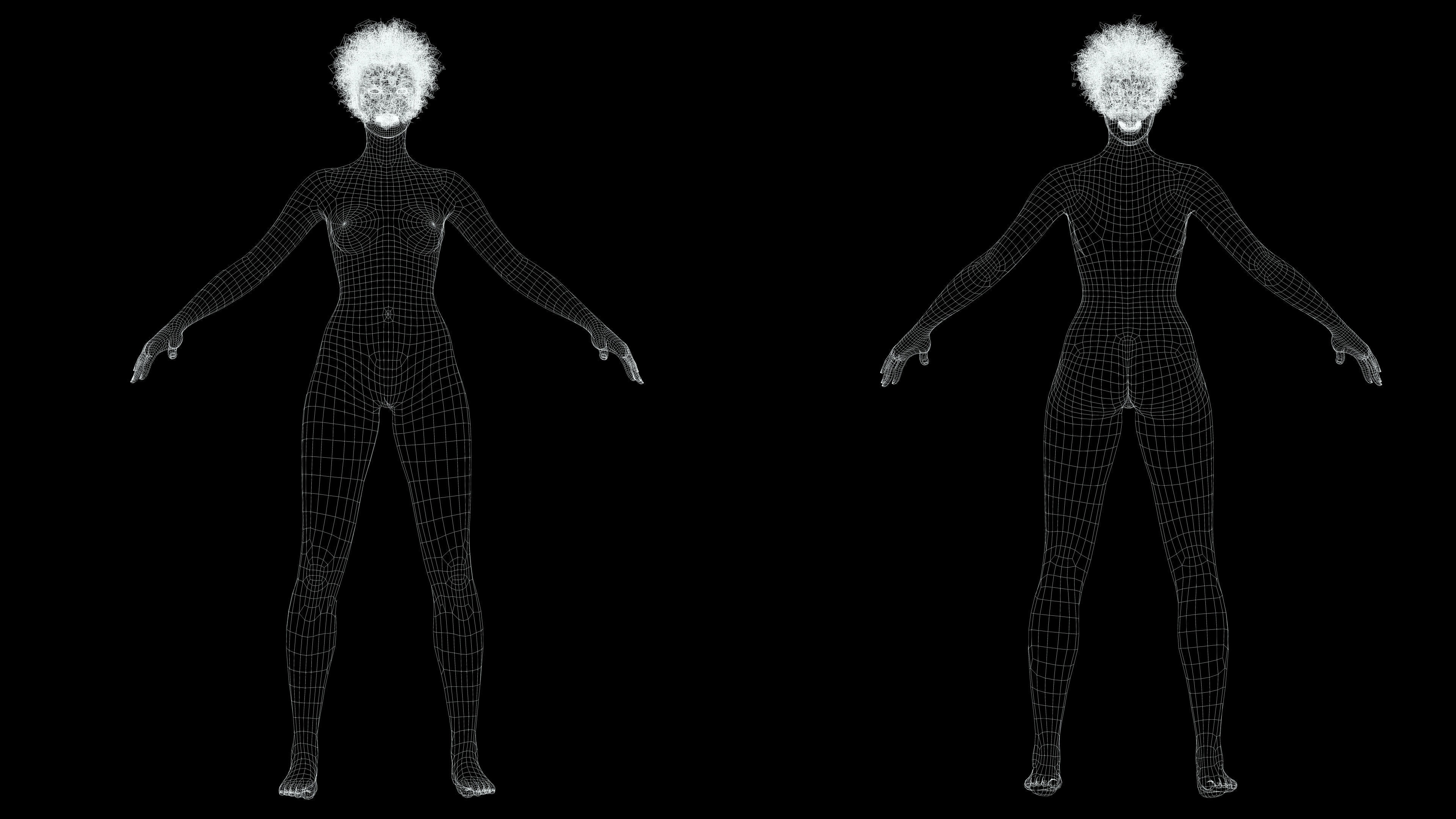 3D model Realistic African Woman afro VR / AR / low-poly | CGTrader