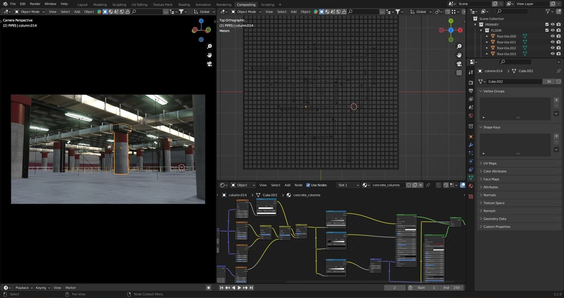 3D Render of Basement Underground Parking Area 3D model | CGTrader